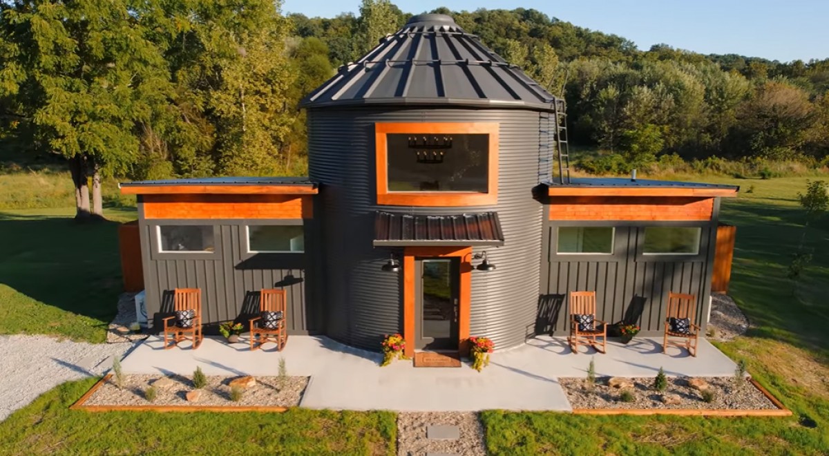 An old grain silo is transformed into a "small" home with all the ...