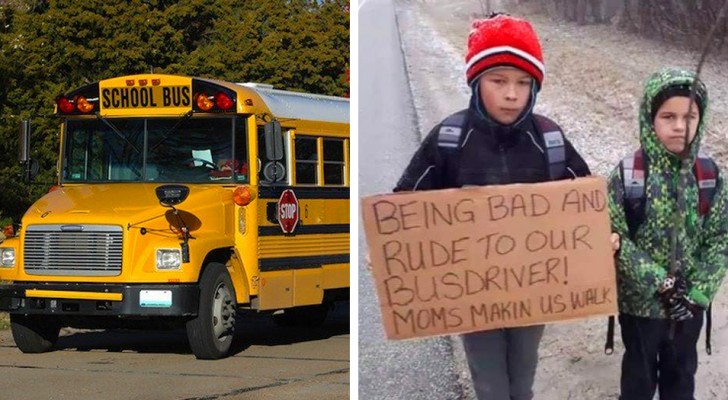 The children were rude to the bus driver: their mother makes them walk ...